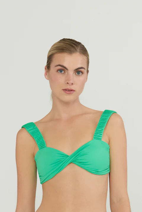 Emerald Green Twist Front Top – Xandra Swimwear