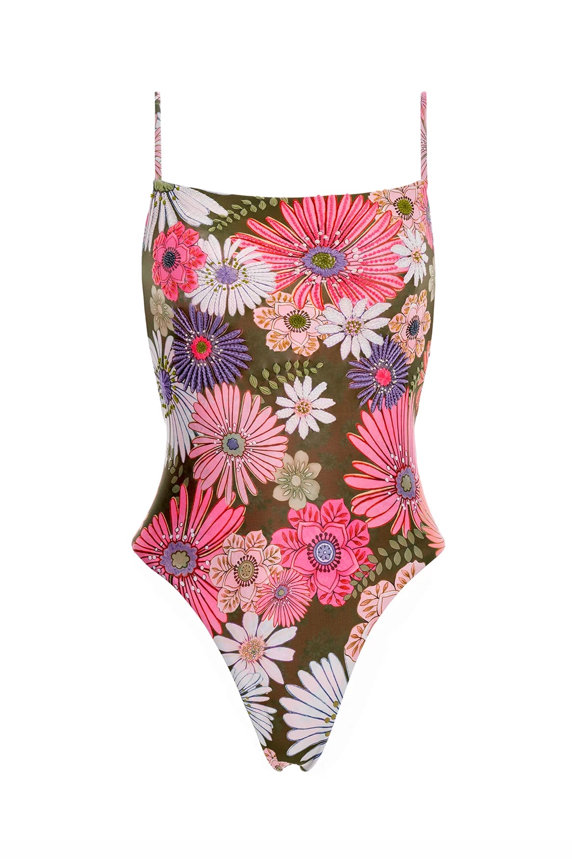 Bright Floral Print Cheeky One Piece – Xandra Swimwear